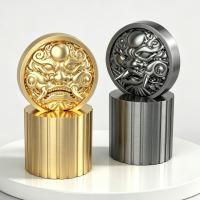 China Custom Any Shape Zamac Zinc Alloy Perfume Cap | Embossed Beast Face Luxury Metal Perfume Bottle Lid for sale