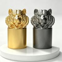 China Tiger Head Zamac Zinc Alloy Perfume Cap | Luxury Animal Sculpture Bottle Lid for sale