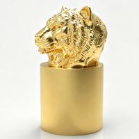 China Tiger Head Zamac Zinc Alloy Perfume Cap | Luxury Animal Sculpture Bottle Lid for sale