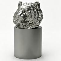 China Tiger Head Zamac Zinc Alloy Perfume Cap | Luxury Animal Sculpture Bottle Lid for sale