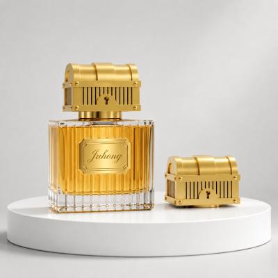 China Luxury Zamac Treasure Chest Perfume Cap | Custom Metal Fragrance Bottle Closure for sale