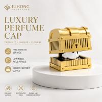 China Luxury Zamac Treasure Chest Perfume Cap | Custom Metal Fragrance Bottle Closure for sale