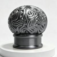 China Embossed Swirl Pattern Spherical Zamac Zinc Alloy Perfume Cap | Luxury Carved Bottle Lid for sale