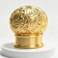 China Embossed Swirl Pattern Spherical Zamac Zinc Alloy Perfume Cap | Luxury Carved Bottle Lid for sale