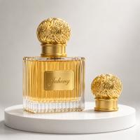 China Embossed Swirl Pattern Spherical Zamac Zinc Alloy Perfume Cap | Luxury Carved Bottle Lid for sale
