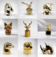 China Source Factory Luxury Animal Head Zinc Alloy Perfume Cap Custom Logo Magnetic Zamac Perfume Bottle Lid Various Styles for sale