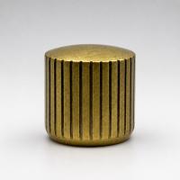 China Source Factory Cylindrical Vertical Ribbed Zinc Alloy Perfume Cap FEA15 Fit Rounded Top Embossed Zamac Perfume Bottle Lid Multi‑Color Electroplating Custom Logo OEM ODM for sale