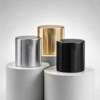 China Source Factory Cylindrical Diamond Knurled Zinc Alloy Perfume Cap FEA15 Fit Smooth Flat Top Zamac Perfume Bottle Lid Multi‑Color Electroplating Custom Logo OEM ODM for sale