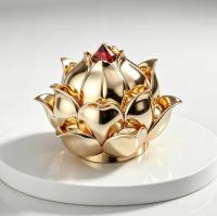 China Luxury Lotus Flower Zamac Perfume Cap for sale