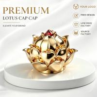 China Luxury Lotus Flower Zamac Perfume Cap for sale