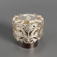 China European Luxury Floral Hollow Out Zamac Perfume Cap Ornate Flower Carving Engravable Top FEA15 Mouth Zinc Alloy Perfume Cover Custom Logo Source Factory for sale