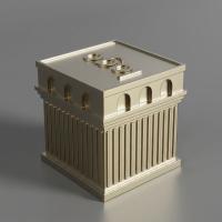China FEA15 Fit Square European Architectural Zinc Alloy Perfume Cap Roman Pillar Embossed Zamac Perfume Bottle Lid 3D Raised Custom Logo Gold Electroplating Source Factory for sale