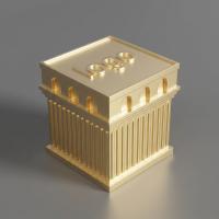 China FEA15 Fit Square European Architectural Zinc Alloy Perfume Cap Roman Pillar Embossed Zamac Perfume Bottle Lid 3D Raised Custom Logo Gold Electroplating Source Factory for sale