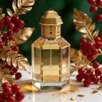 China Luxury Pavilion House Style Zamac Perfume Cap Hexagon Hollow Lattice Carving With Inlaid Pink Gem FEA15 Mouth Zinc Alloy Perfume Cover Light Gold Plating Custom Logo Source Factory for sale