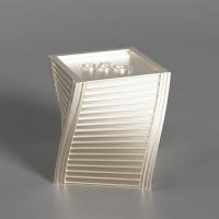 China Minimalist Twisted Square Zamac Perfume Cap Horizontal Striped Textured Surface 3D Embossed Logo Top FEA15 Mouth Zinc Alloy Perfume Cover Custom Logo Source Factory for sale