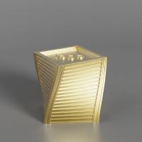 China Minimalist Twisted Square Zamac Perfume Cap Horizontal Striped Textured Surface 3D Embossed Logo Top FEA15 Mouth Zinc Alloy Perfume Cover Custom Logo Source Factory for sale