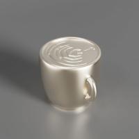China Creative Novelty Mug Style Zamac Perfume Cap With Side Handle Coffee Latte Embossed Pattern FEA15 Mouth Zinc Alloy Perfume Cover Matte Electroplating Custom Logo Source Factory for sale