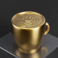 China Creative Novelty Mug Style Zamac Perfume Cap With Side Handle Coffee Latte Embossed Pattern FEA15 Mouth Zinc Alloy Perfume Cover Matte Electroplating Custom Logo Source Factory for sale
