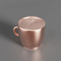 China Creative Novelty Mug Style Zamac Perfume Cap With Side Handle Coffee Latte Embossed Pattern FEA15 Mouth Zinc Alloy Perfume Cover Matte Electroplating Custom Logo Source Factory for sale