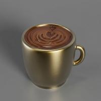 China Creative Novelty Mug Style Zamac Perfume Cap With Side Handle Coffee Latte Embossed Pattern FEA15 Mouth Zinc Alloy Perfume Cover Matte Electroplating Custom Logo Source Factory for sale