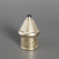 China Exotic Vintage Castle Style Zamac Perfume Cap Onion Dome Shape Embossed Floral‑Snowflake Texture With Inlaid Pearl FEA15 Mouth Zinc Alloy Perfume Cover Antique Gold Plating Custom Logo Source Factory for sale