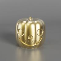 China Novelty Halloween Pumpkin Style Zamac Perfume Cap 3D Jack‑o'‑lantern Smiley Face Embossed FEA15 Mouth Zinc Alloy Perfume Cover Gold Electroplating Custom Logo Source Factory for sale