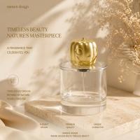 China Novelty Halloween Pumpkin Style Zamac Perfume Cap 3D Jack‑o'‑lantern Smiley Face Embossed FEA15 Mouth Zinc Alloy Perfume Cover Gold Electroplating Custom Logo Source Factory for sale