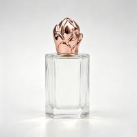 China Luxury FEA15 Perfume Bottle Cap Zinc Alloy 3D Embossed Floral Bud Top Electroplated Fragrance Bottle Lid Custom Zamac Perfume Cap for sale