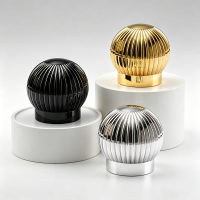 China FFEA15 Zinc Alloy Perfume Cap Radial Fluted Sphere Top Electroplated Ribbed Globe Metal Perfume Bottle Lid Custom Logo OEM ODM Zamac perfume Cap for sale