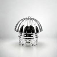 China FEA15 Zinc Alloy Perfume Cap Fluted Dome With Embossed Base Electroplated Perfume Bottle Cover Custom Logo Zamac perfume Cap for sale