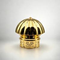 China FEA15 Zinc Alloy Perfume Cap Fluted Dome With Embossed Base Electroplated Perfume Bottle Cover Custom Logo Zamac perfume Cap for sale