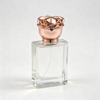 China FEA15 Zinc Alloy Perfume Cap 3D Rose Flower Shape Electroplated Perfume Bottle Cover Custom Logo Zamac perfume Cap for sale