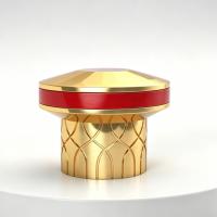 China Luxury Geometric Embossed Zamac Magnetic Perfume Cap for sale