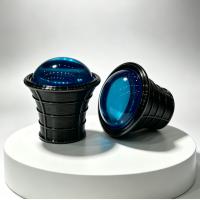 China Luxury Black Brushed Zamac Perfume Cap With Blue Crystal Dome Top for sale
