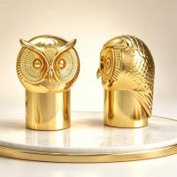 China Luxury 3D Owl Head Zamac Perfume Cap – Custom Gold Zinc Alloy Animal Shape Bottle Lid for sale