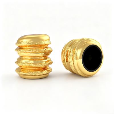 China FEA15 Zinc Alloy Macaron Perfume Cap Wavy Layered Textured Zamac Perfume Bottle Cover Custom Electroplated For Perfume Glass Bottle Zamac Perfume Cap Parfume Cap for sale