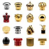 China Luxury Zamac Perfume Caps FEA15 Animal Head Crown Hexagon Square Zinc Alloy Perfume Bottle Lid Electroplated Custom Logo OEM ODM for sale