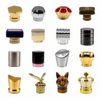 China FEA15 Zinc Alloy Perfume Caps Multi‑Style Animal Head Crown Hexagonal Zamac Perfume Bottle Cover Custom Electroplated Logo Zamac Perfume Cap for sale