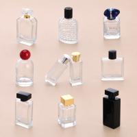 China 15mm Neck Empty Glass Perfume Bottle Multiple Volumes Square Flat Luxury Fragrance Spray Bottles 30ml50ml100ml Zamac Perfume Cap for sale