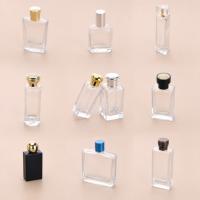 China 15mm Neck Empty Glass Perfume Bottle Multiple Volumes Square Flat Luxury Fragrance Spray Bottles 30ml50ml100ml Zamac Perfume Cap for sale
