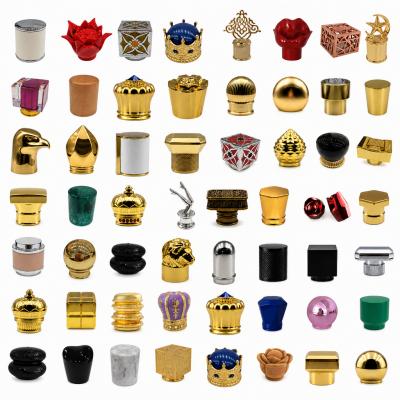 China Fragrance Cap FEA15 Zinc Alloy Animal Floral Carved Perfume Bottle Lid Custom Logo Magnetic Perfume Bottle Cap Zinc Alloy Lid Zinc alloy perfume caps with existing molds for sale