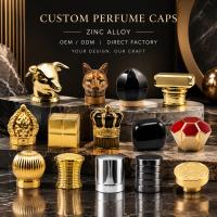 China High-end Zamac Perfume Cap Luxury Zinc Alloy Fragrance Lid Custom Logo Cap with Pump Magnetic Perfume Cap for sale
