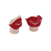 China Custom Zamak Perfume Cap Closure Zinc Alloy Mouth Lip Shape for 15mm Bottle 22.5x46mm for sale