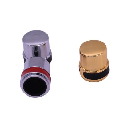 China Custom Zinc Alloy Perfume Cap 24×30×24mm for FEA15 Bottle with Leather Finish - ISO9001 Certified for sale