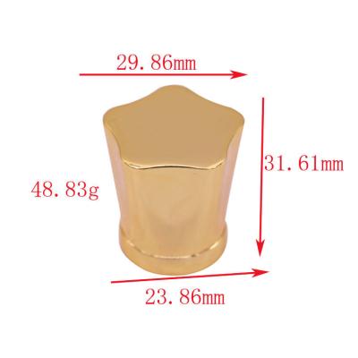 China SGS Certified Zinc Alloy Perfume Cap 24x32x30mm Zamac Perfume Cover for Glass Bottle Neck for sale