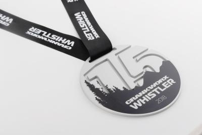 China 80mm Brass Plating 3D Engraved Award Medals with 4mm Thickness and Heat Transfer Ribbon for sale