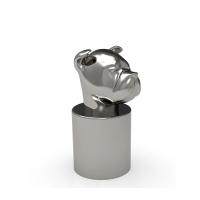 China Custom Zamak Perfume Bottle Cap Dog Head Design 15mm FEA Compatible Zinc Alloy for sale