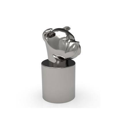 China Custom Zamak Perfume Bottle Cap Dog Head Design 15mm FEA Compatible Zinc Alloy for sale