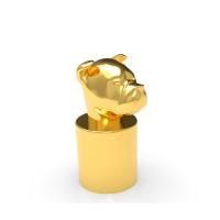 China Custom Dog Head Gold Zinc Alloy Perfume Bottle Caps for 15mm Neck ISO 9001 for sale