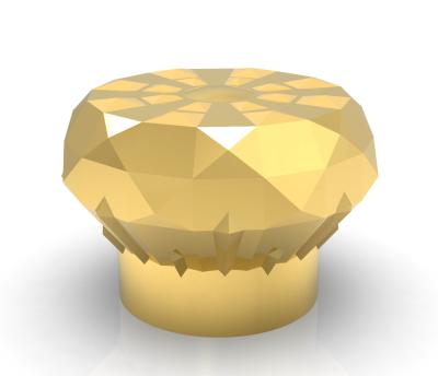 China Hanging Plating Zamak Perfume Caps 28*28*42.5mm for sale